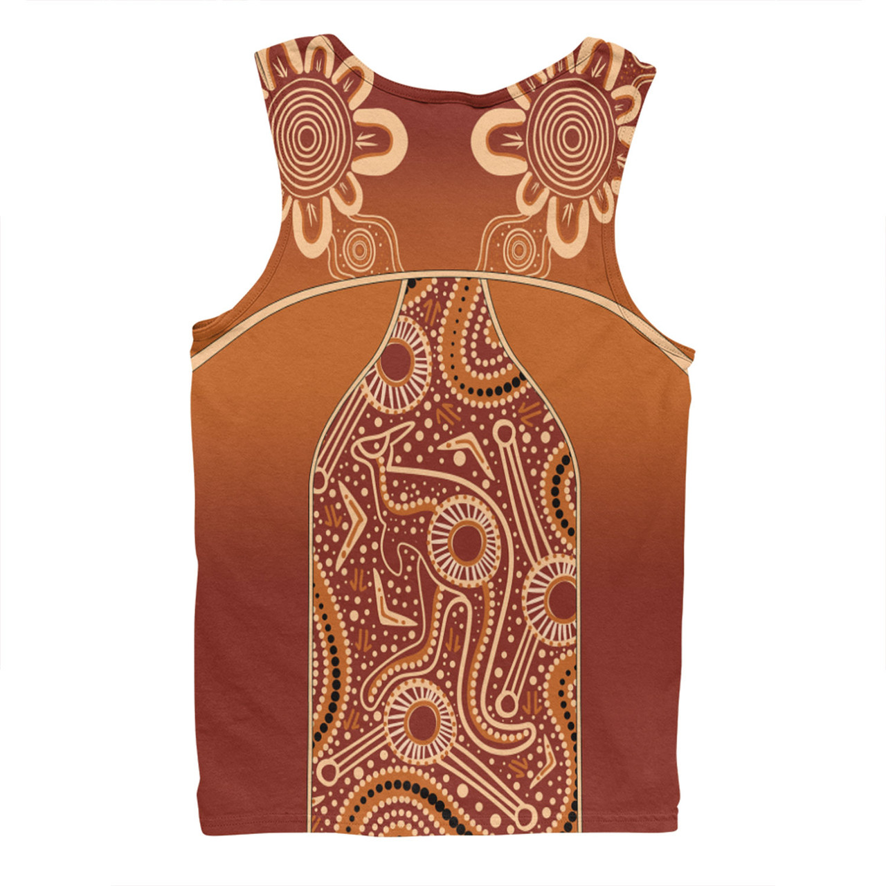 Australia Aboriginal Custom Men Singlet - Brown Kangaroo In Aboriginal ...