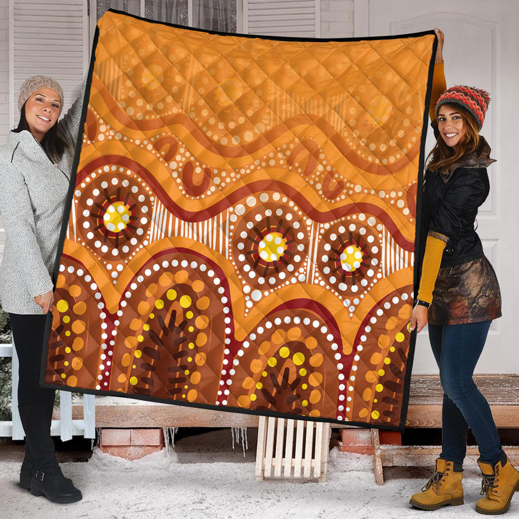 Australia Aboriginal Quilt - Brown Aboriginal Dot Quilt