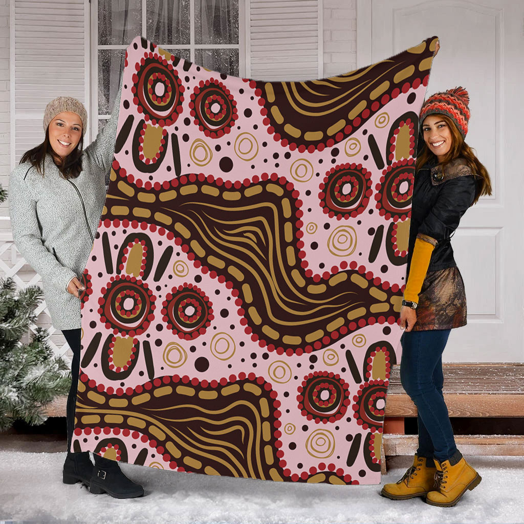 Australia Aboriginal Blanket - Aboriginal Inspired With Pink Background ...
