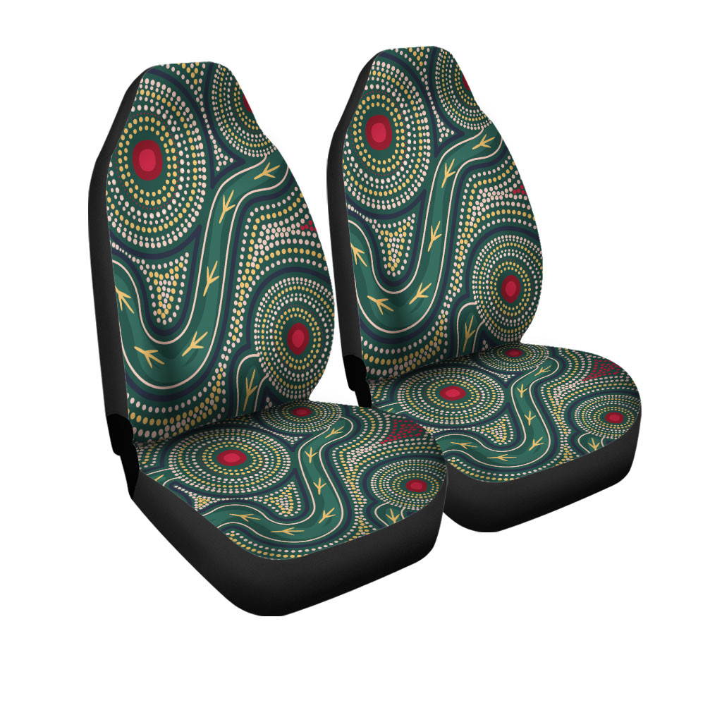 Australia Aboriginal Car Seat Cover - Green Aboriginal Dot Art Style ...