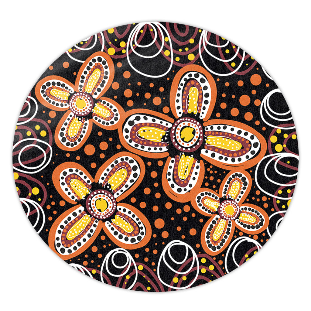 Australia Aboriginal Round Rug - Flowers Inspired By The Aboriginal Art ...