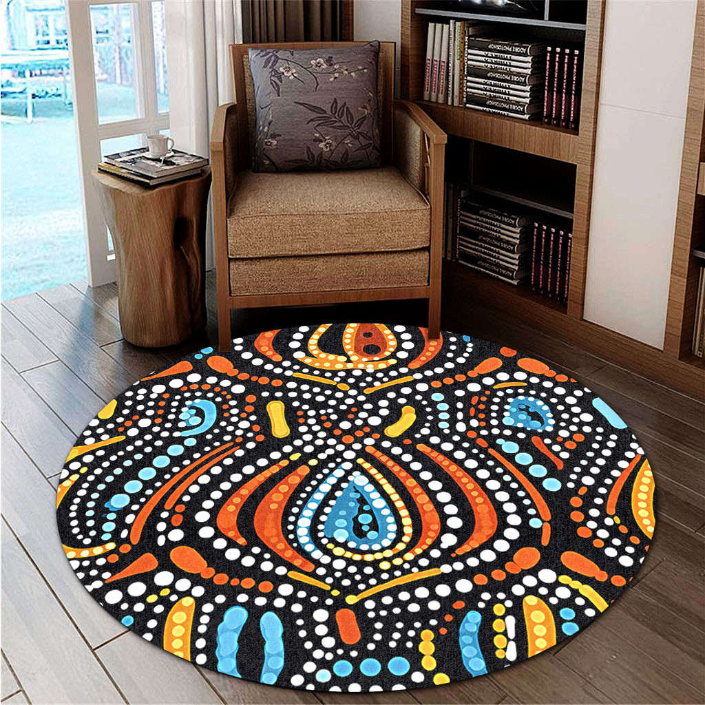 Australia Aboriginal Round Rug - Traditional Australian Aboriginal ...