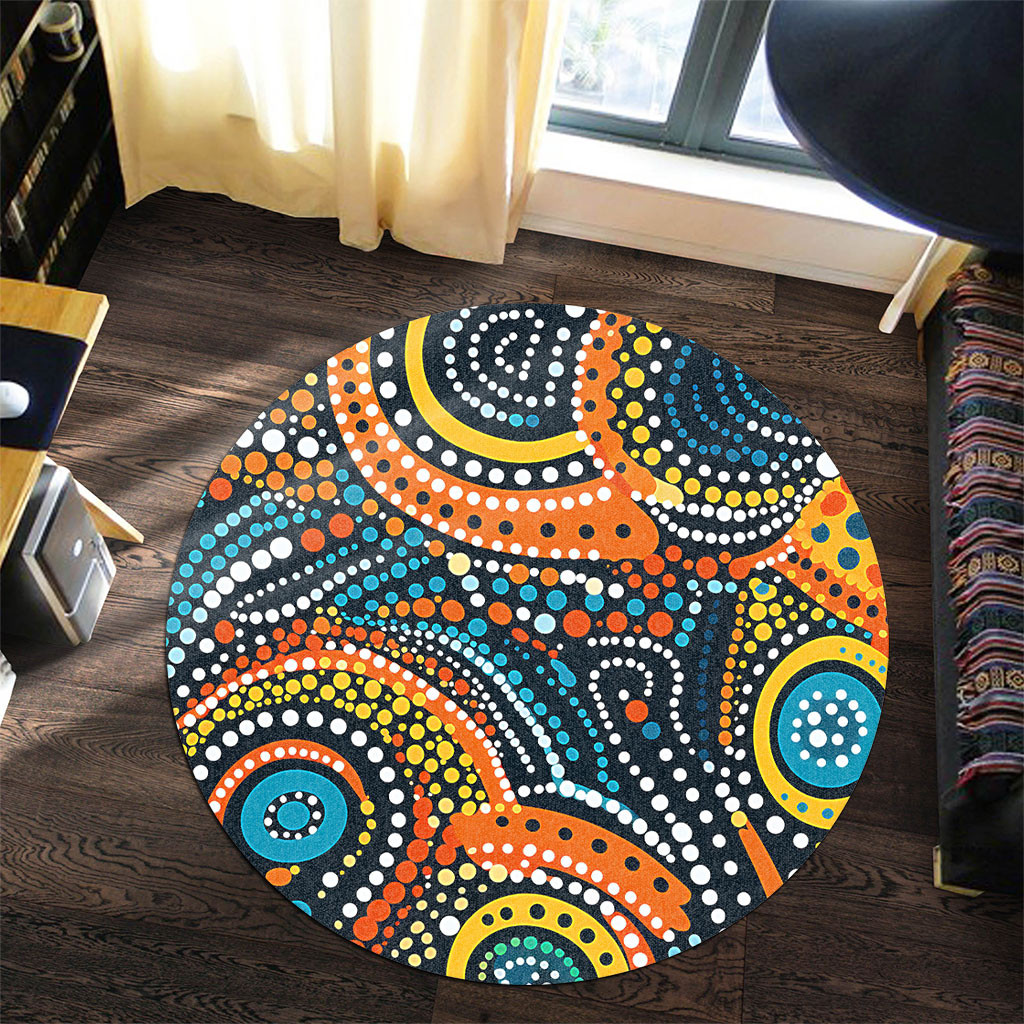 Australia Aboriginal Round Rug - Traditional Australian Aboriginal ...
