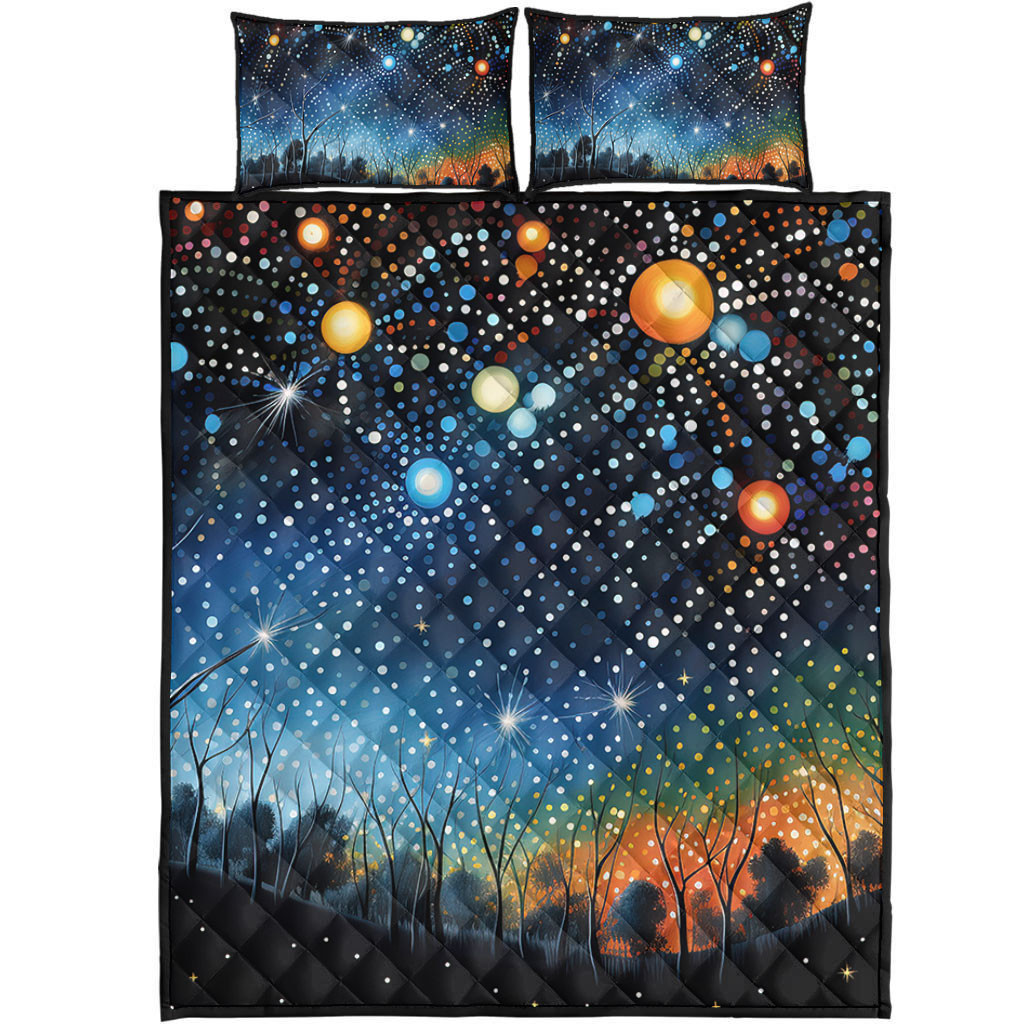 Australia Aboriginal Quilt Bed Set - Aboriginal Dot Painting Dreamtime ...