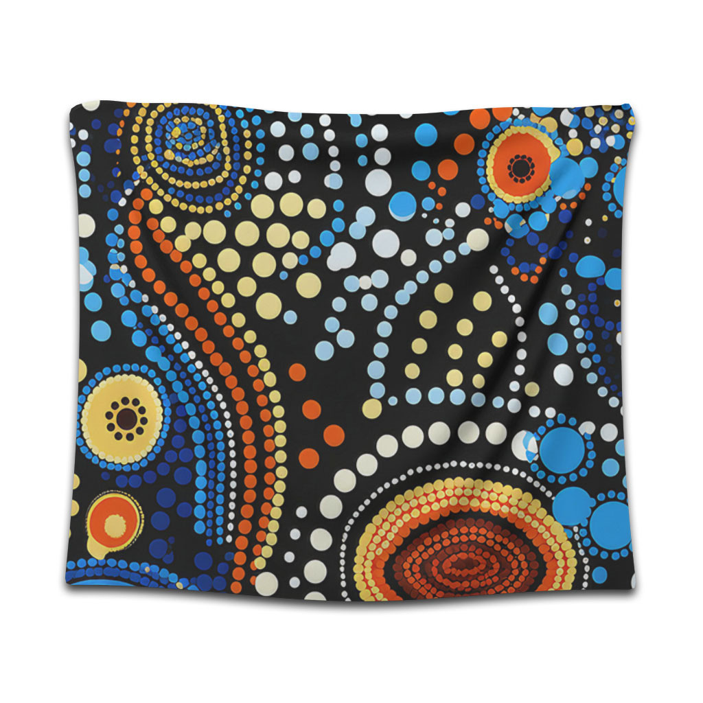 Australia Aboriginal Tapestry - Aboriginal Dreamtime Art Pattern Tapestry