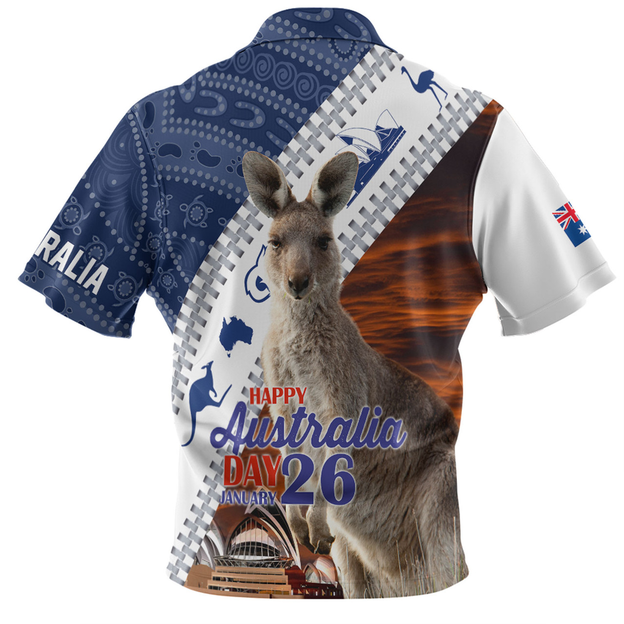 Australia Australia Day Custom Polo Shirt - Kangaroo Happy Australia ...