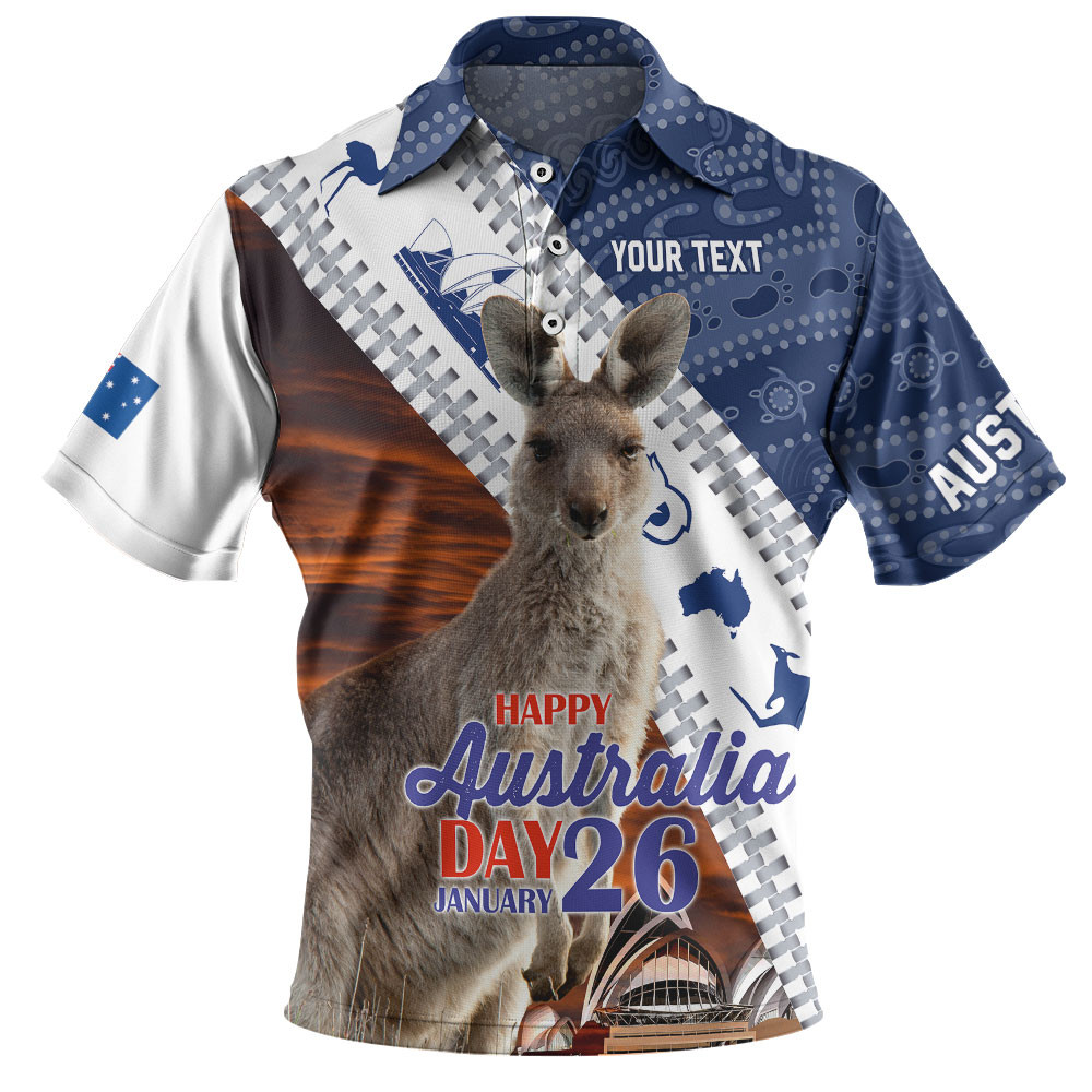 Australia Australia Day Custom Polo Shirt - Kangaroo Happy Australia ...