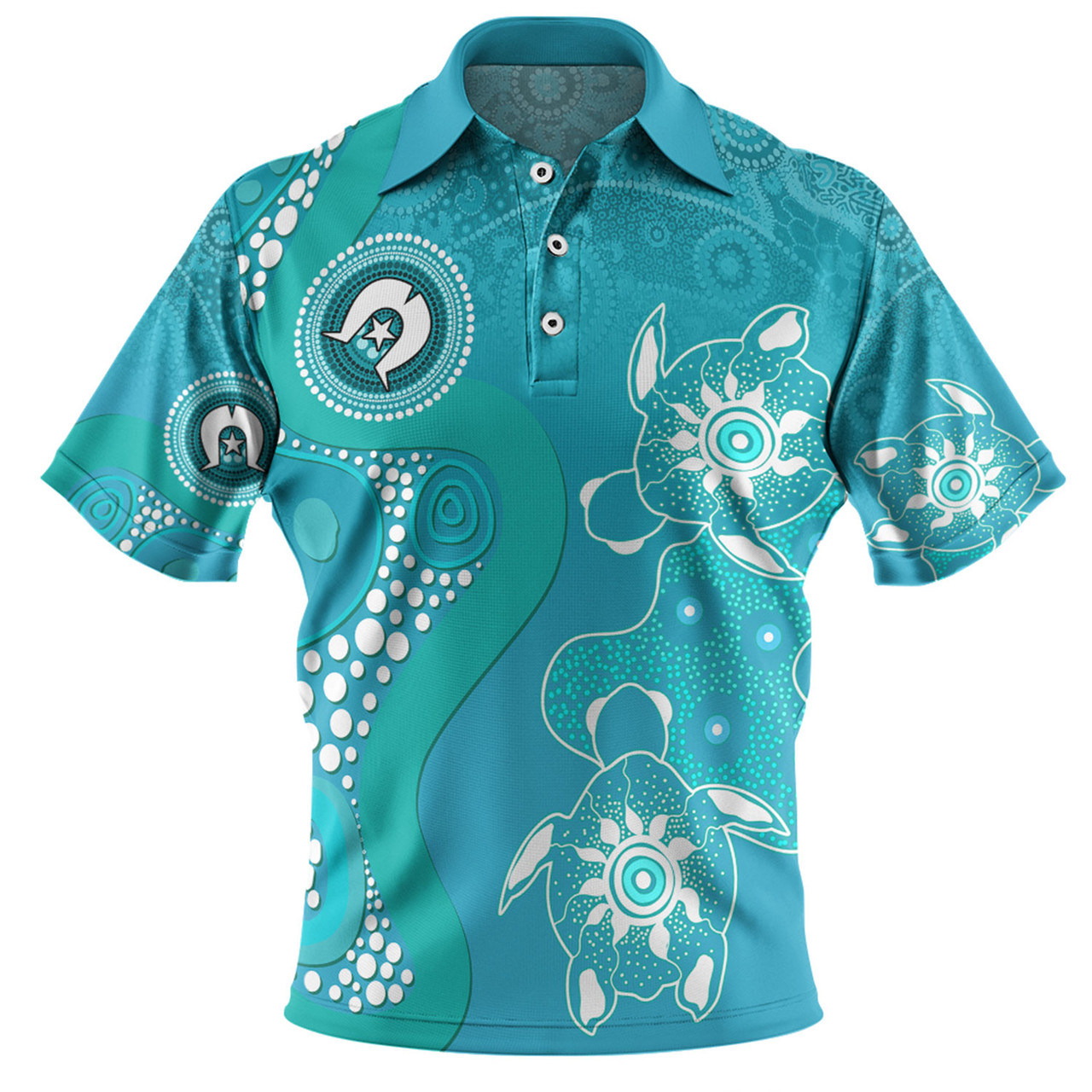 Australia Turtles Aboriginal Polo Shirt - Indigenous Dot Turtles In The ...