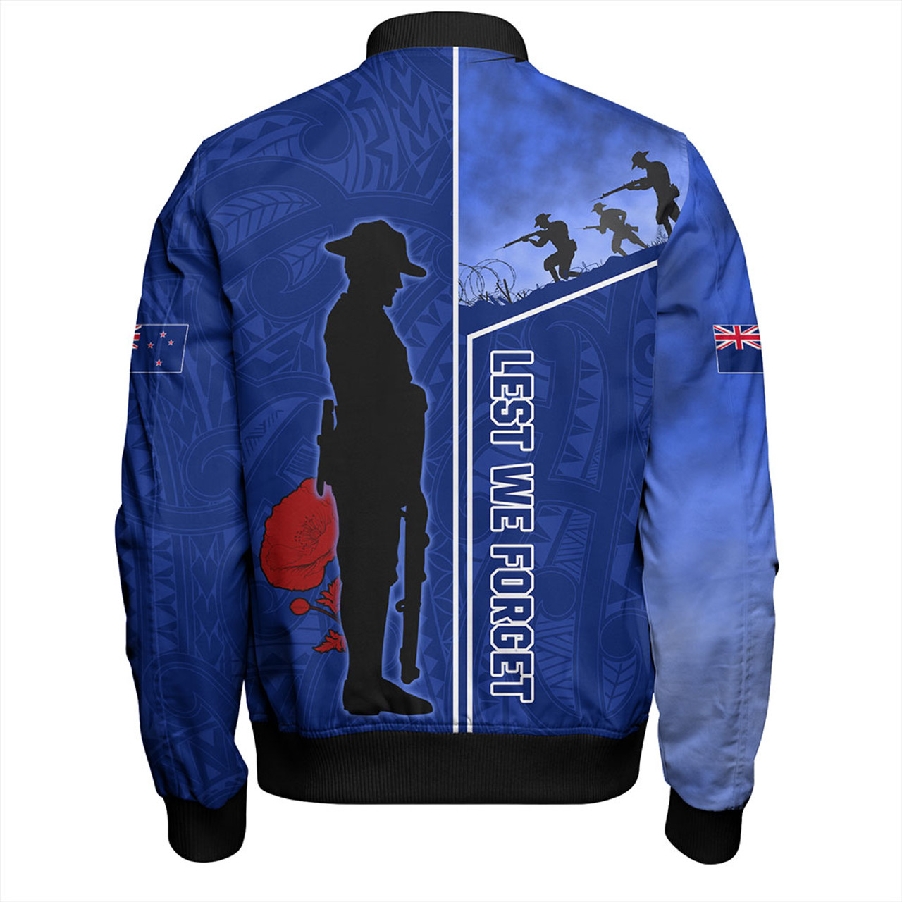 New Zealand Anzac Day Bomber Jacket Anzac Day Lest We Forget Poppy