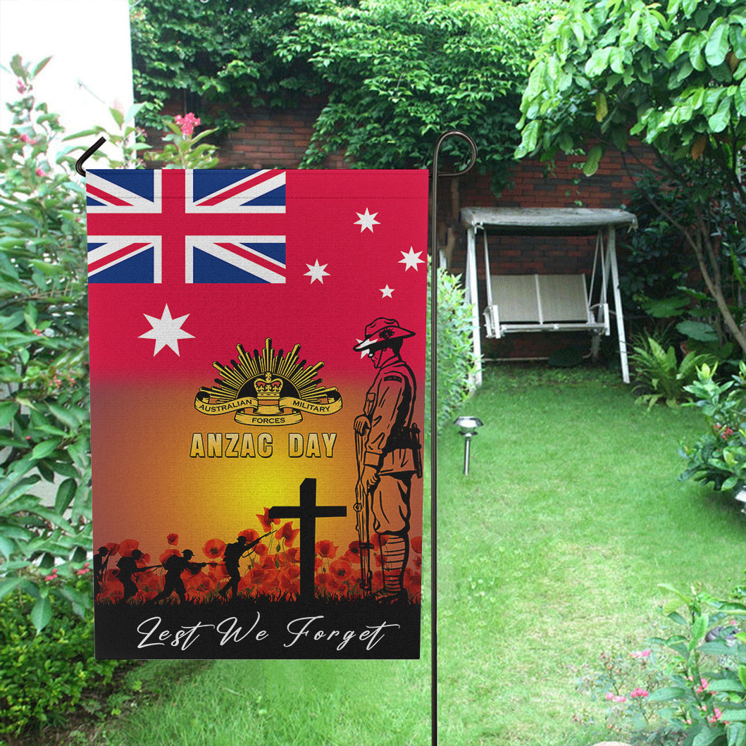Australia Anzac Flag - Anzac Day Red Flag Background Lest We Forget