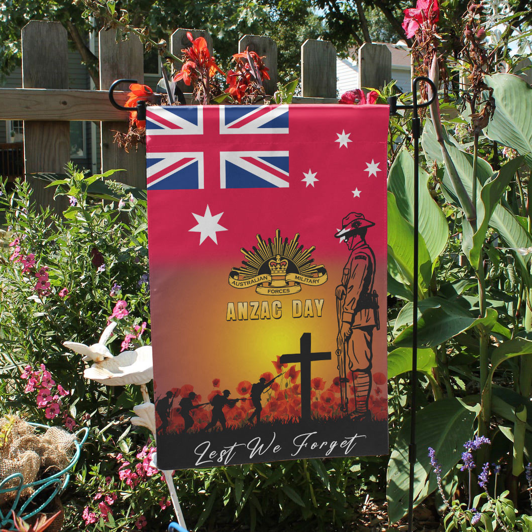 Australia Anzac Flag - Anzac Day Red Flag Background Lest We Forget