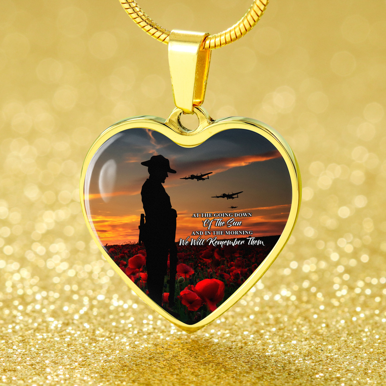 Australia Necklace Heart Anzac Day We Will Remember Them