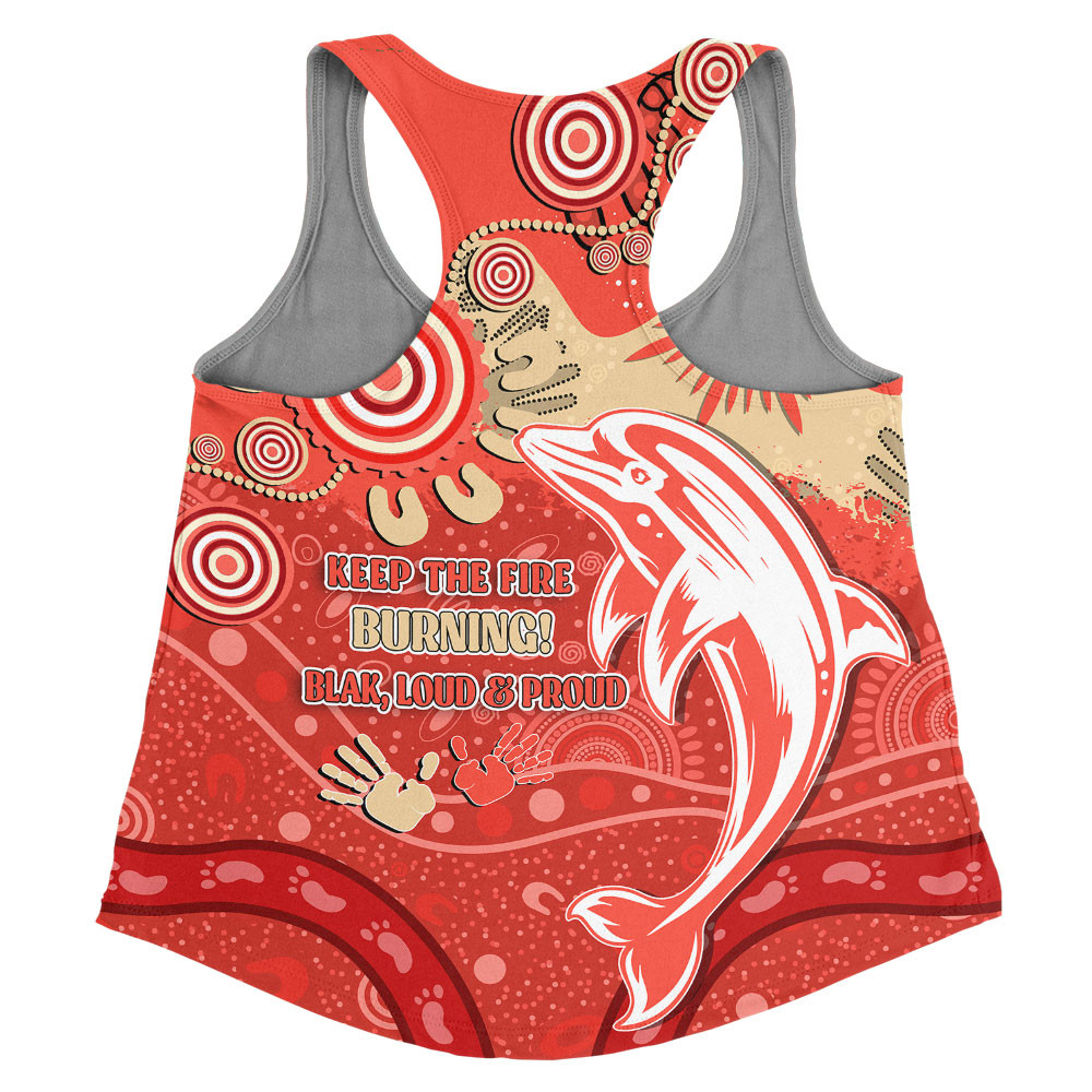 Redcliffe Dolphins Women Racerback Singlet Aboriginal Indigenous Naidoc ...