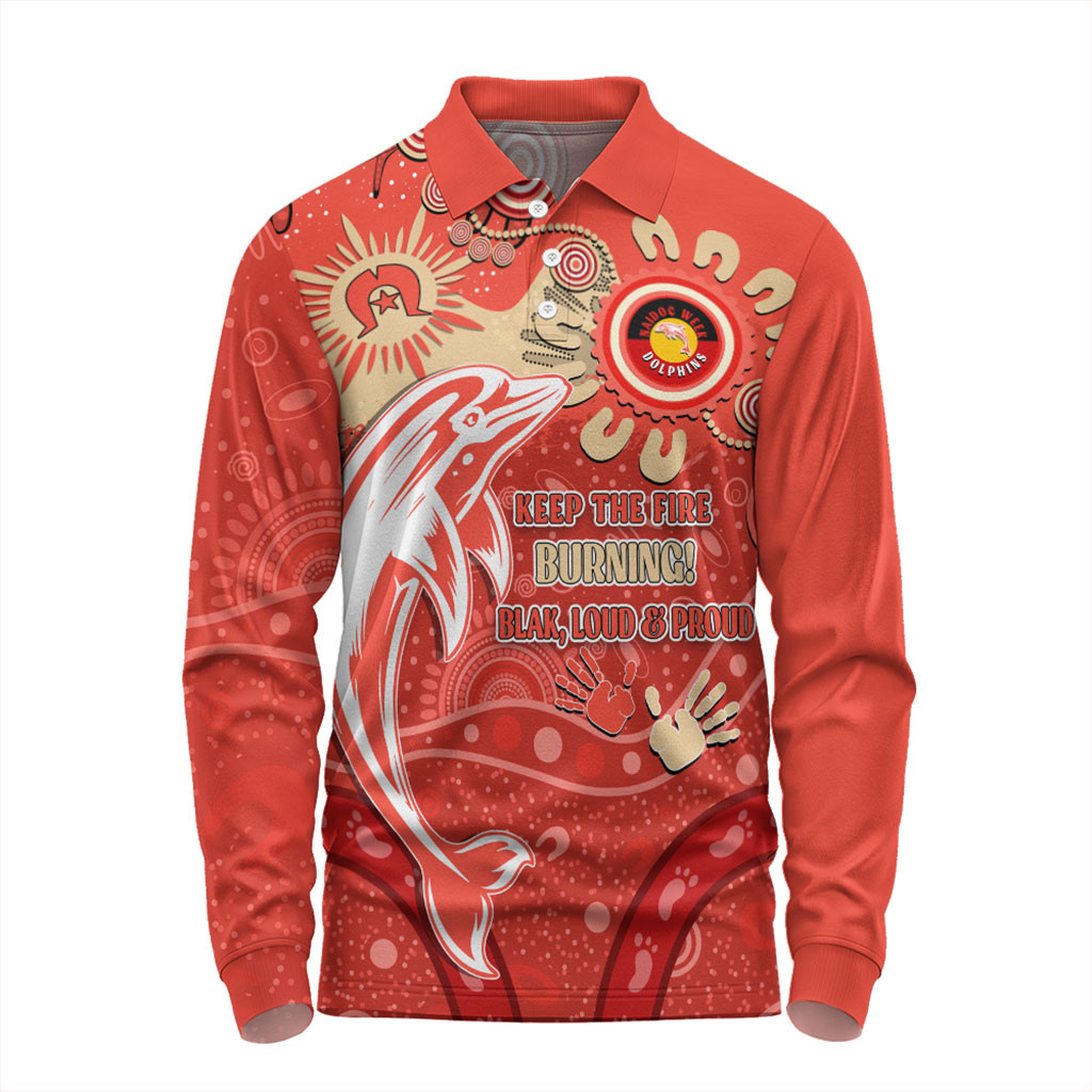 Redcliffe Dolphins Long Sleeve Polo Shirt Aboriginal Indigenous Naidoc ...