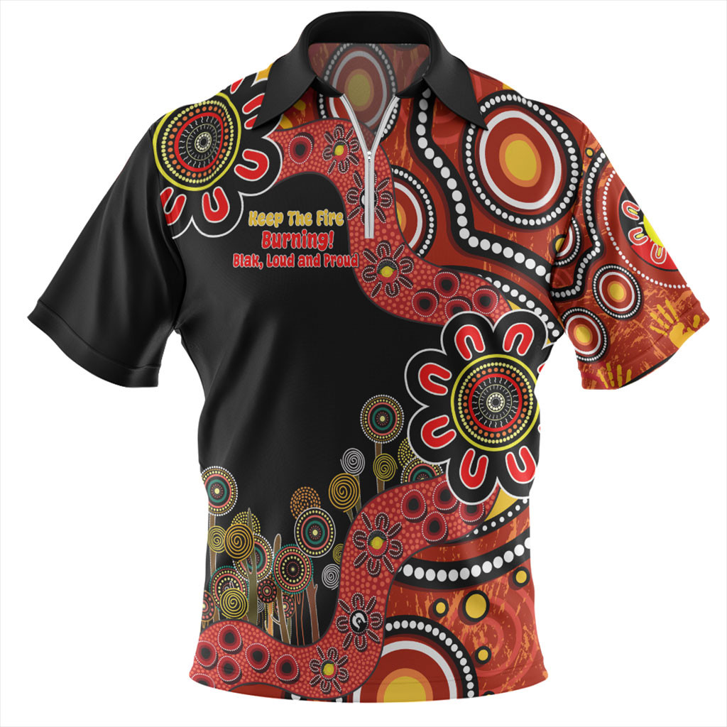 Australia Zip Polo Shirt Aboriginal Indigenous Naidoc Week Keep The ...