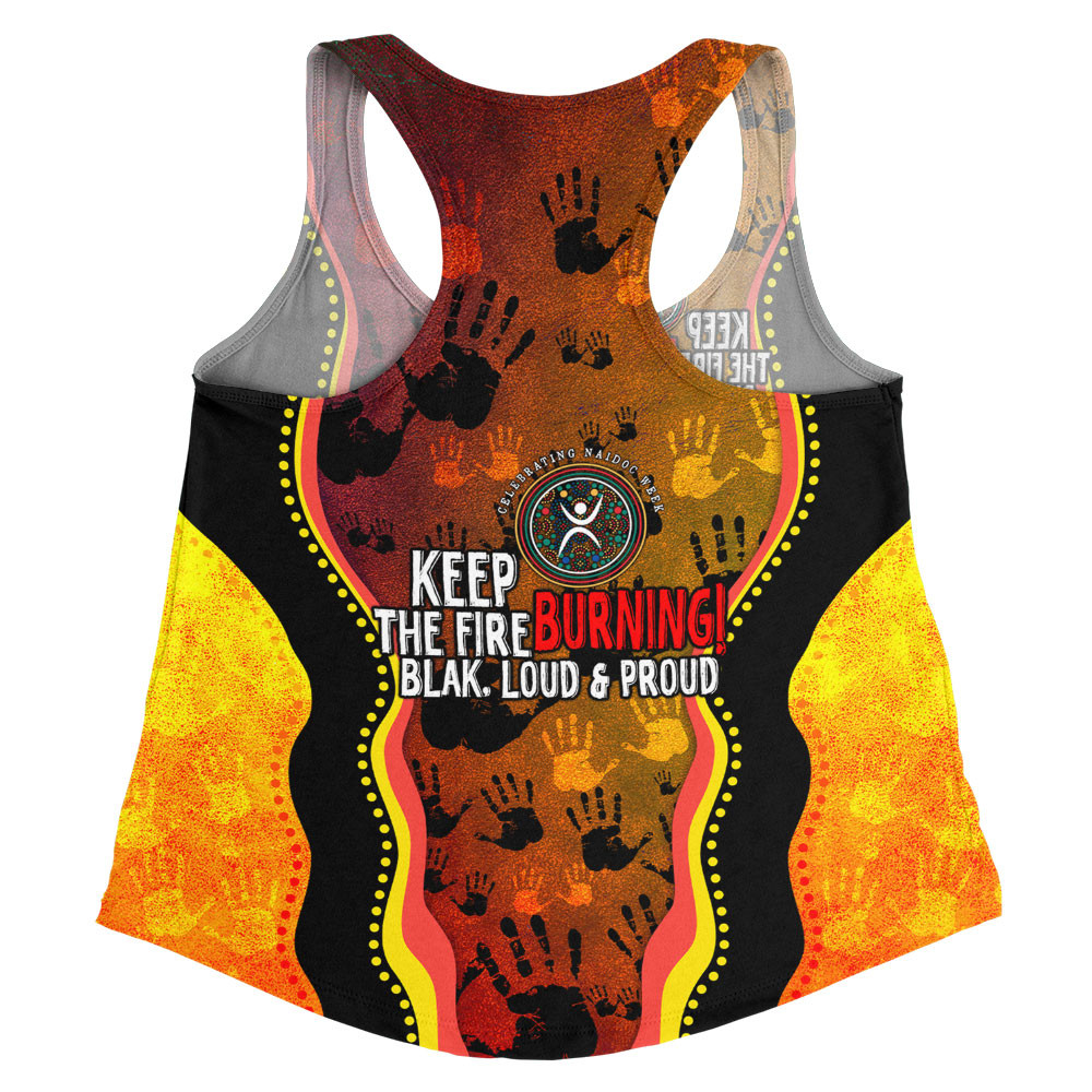 Australia Women Racerback Singlet Naidoc Hand Rock Art Indigenous ...