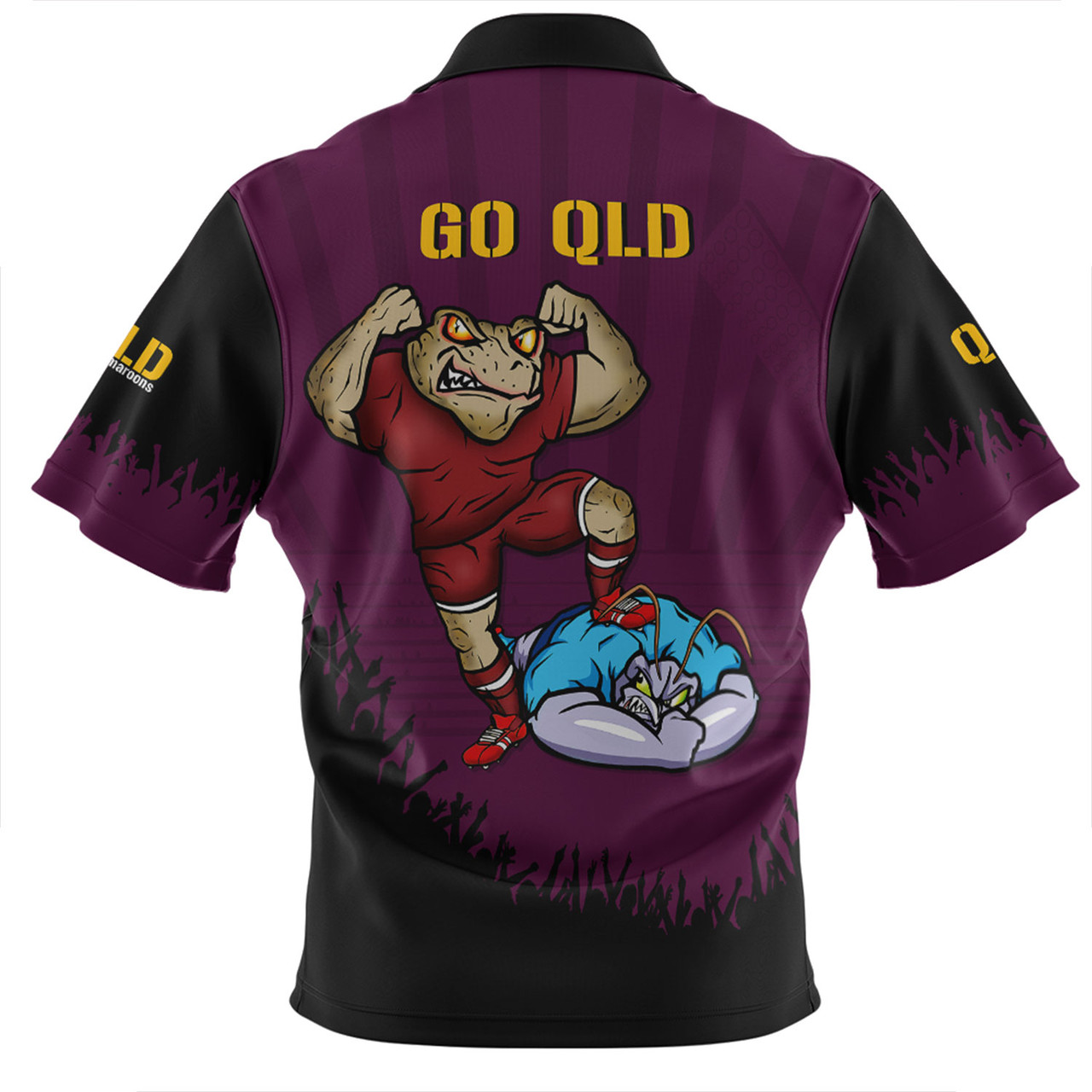 Queensland Maroons Zip Polo Shirt Custom State Of Origin 2024 Go Mighty ...