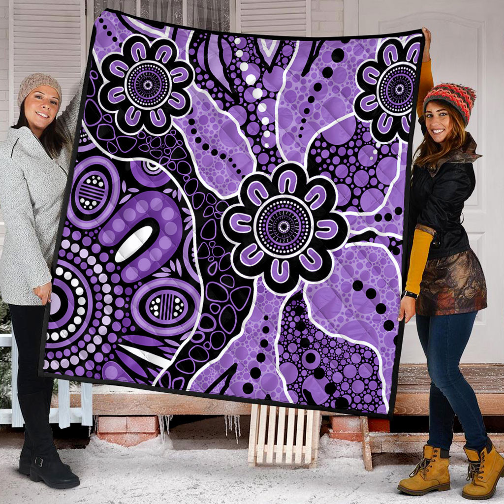 Australia Quilt Aboriginal Design Art Color Purple