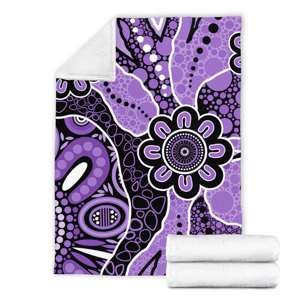 Australia Blanket Aboriginal Design Art Color Purple
