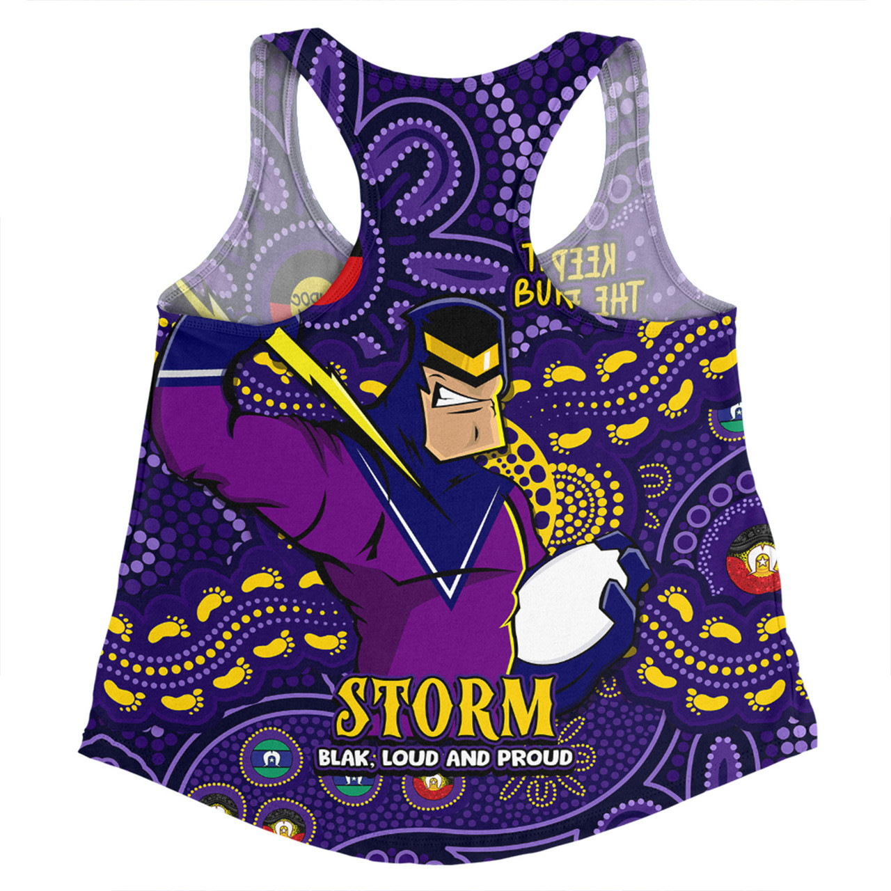 Melbourne Storm Women Racerback Singlet Custom Naidoc Week 2024 ...