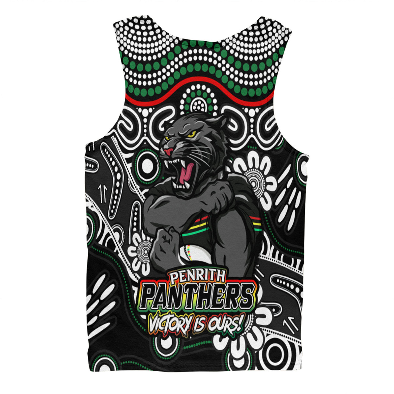Penrith Panthers Men Singlet Aboriginal Inspired Tough Fan Rugby For Life