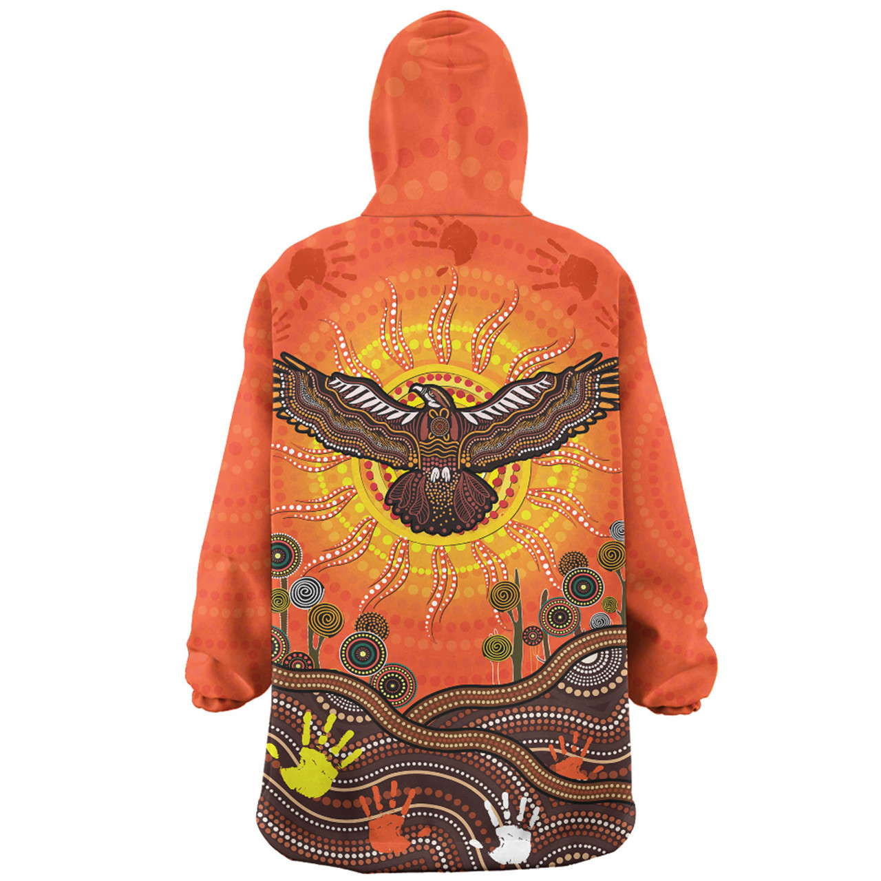 Australia Snug Hoodie Indigenous Flying Eagle With Aboriginal Dot Art