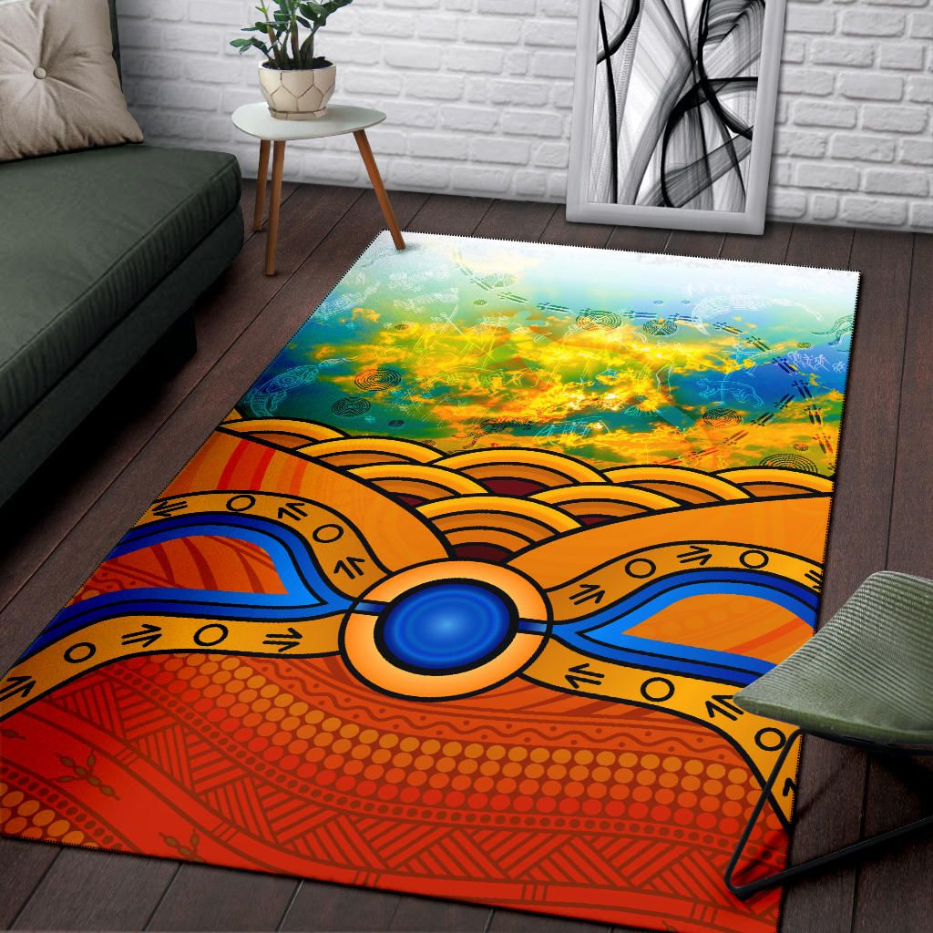 Australia Aboriginal Area Rug - Australia Kangaroo Sky