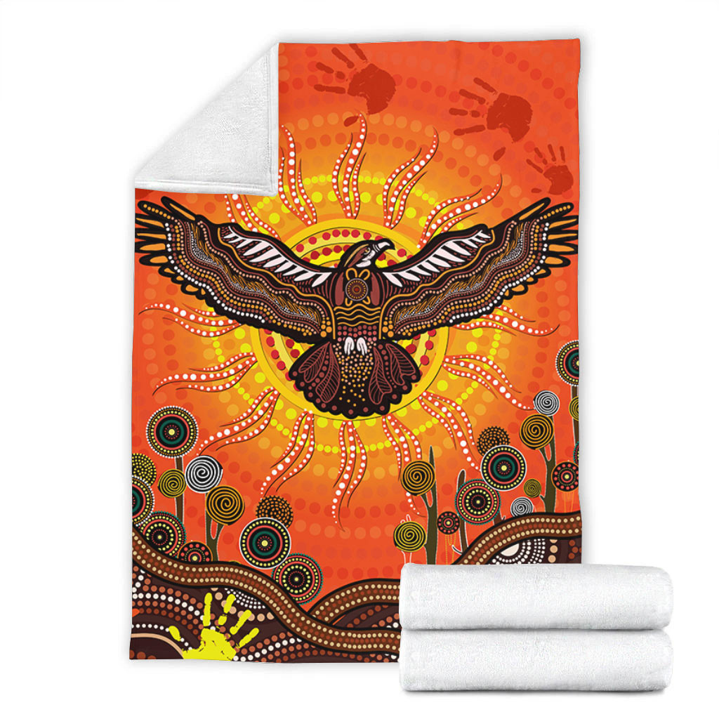 Australia Blanket Indigenous Flying Eagle With Aboriginal Dot Art