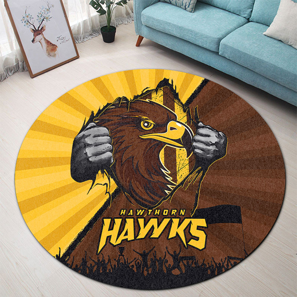 Hawthorn Round Rug Breaking Through Fan Design