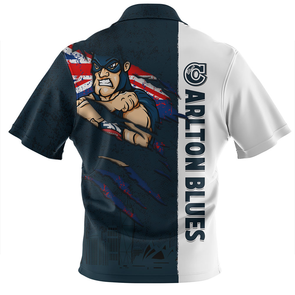 Carlton Zip Polo Shirt Burning Passion Of Power Scratch Style