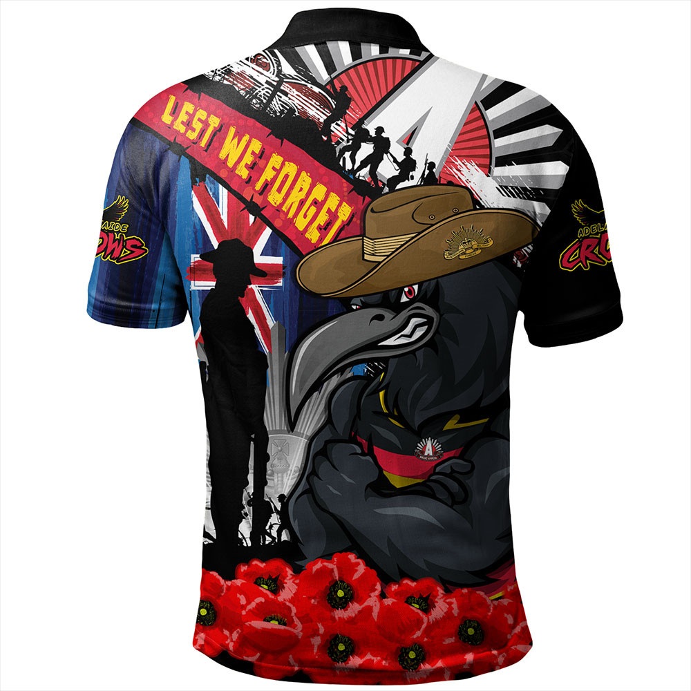 Adelaide Crows Polo Shirt Anzac Day Honor United In Spirit