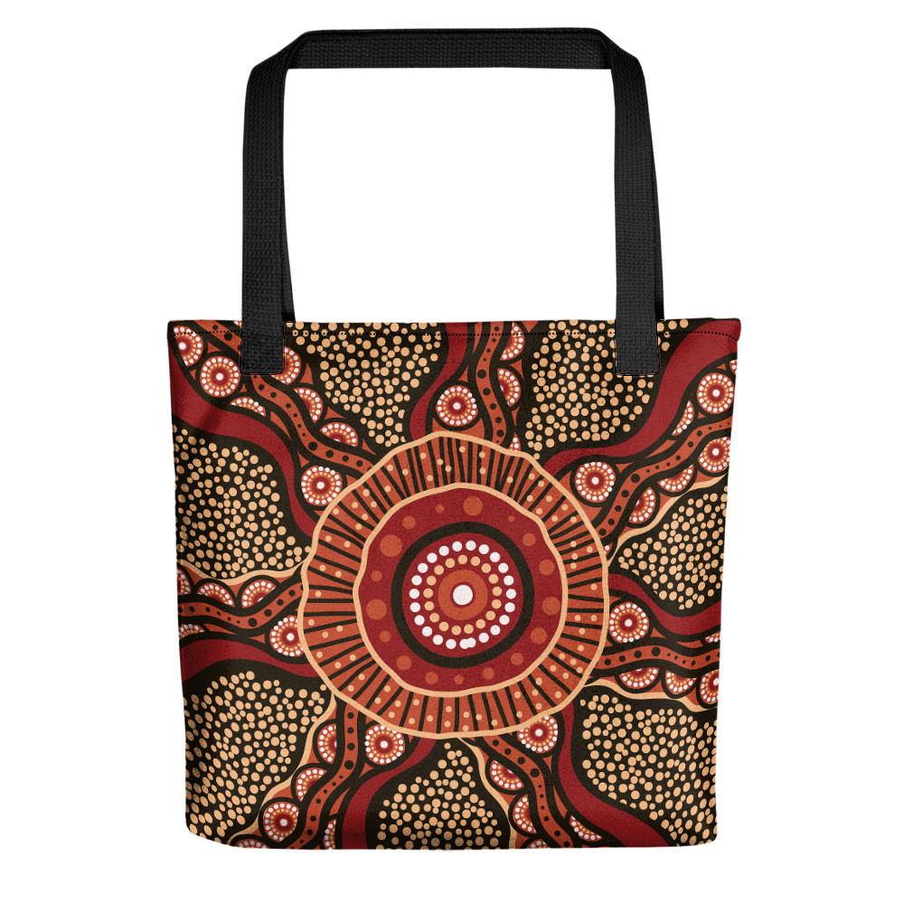 Indigenous Australian Aboriginal Tote Bag Brown Aboriginal Style Dot ...