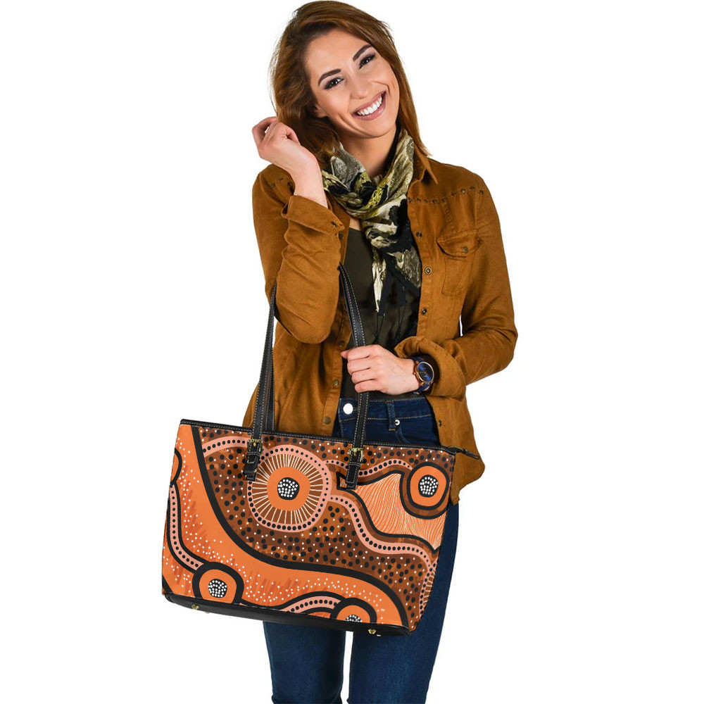 Indigenous Australian Aboriginal Leather Tote Bag Australian Aboriginal ...