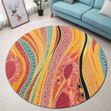 Australia Aboriginal Round Rug - Indigenous Aboriginal Art Dot Color ...