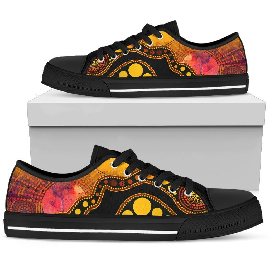 Australia Aboriginal Low Top Canvas Shoes - Australia Indigenous Flag ...