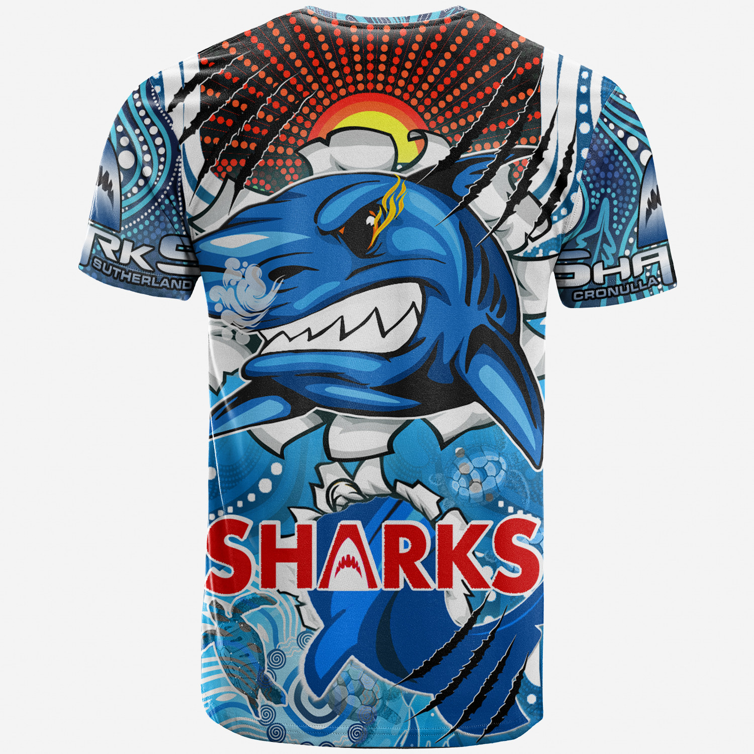 Cronulla-Sutherland Sharks Custom T-Shirt - Indigenous Sharkies Scratch ...