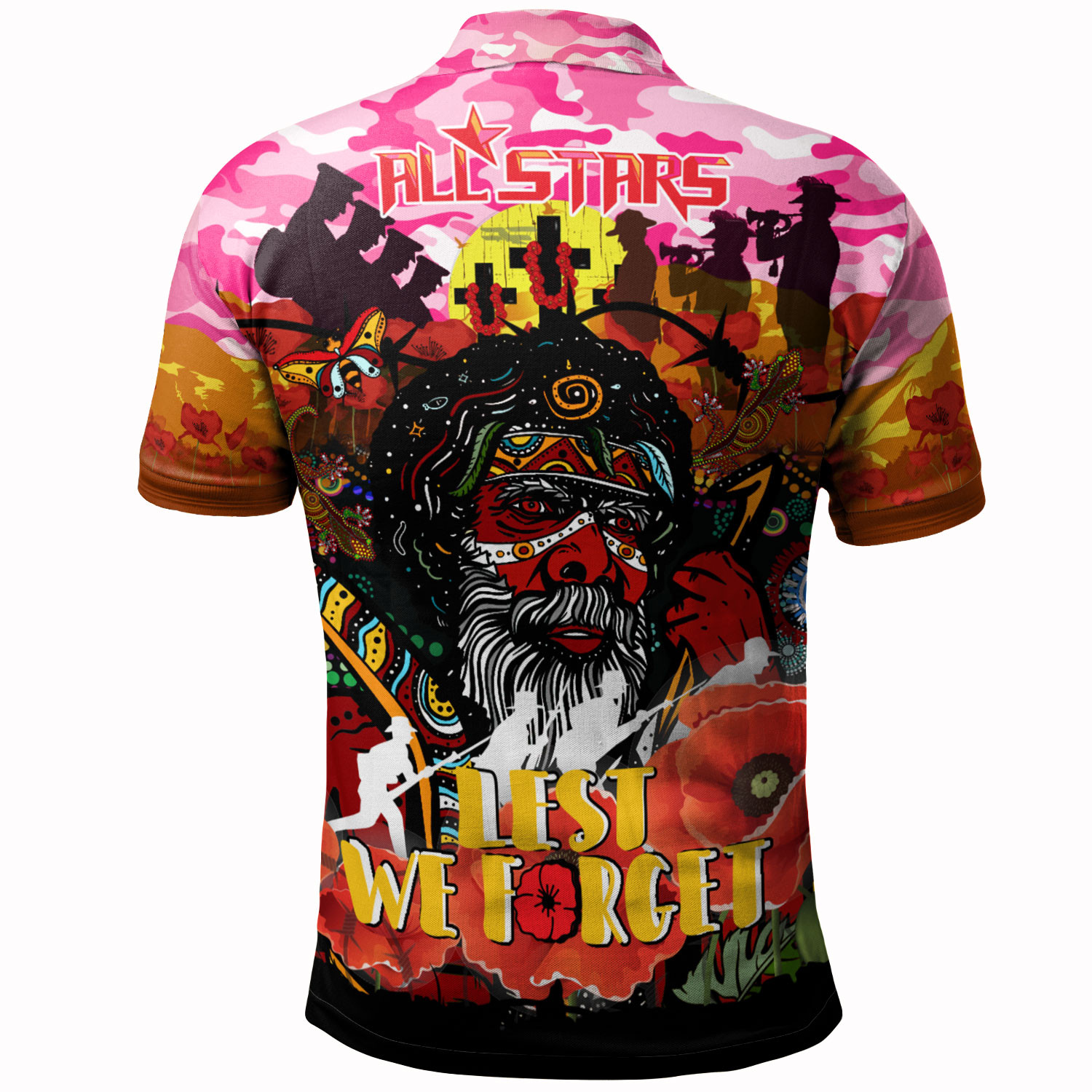 Indigenous All Stars Anzac Lest We Forget Polo Shirt - Custom ...