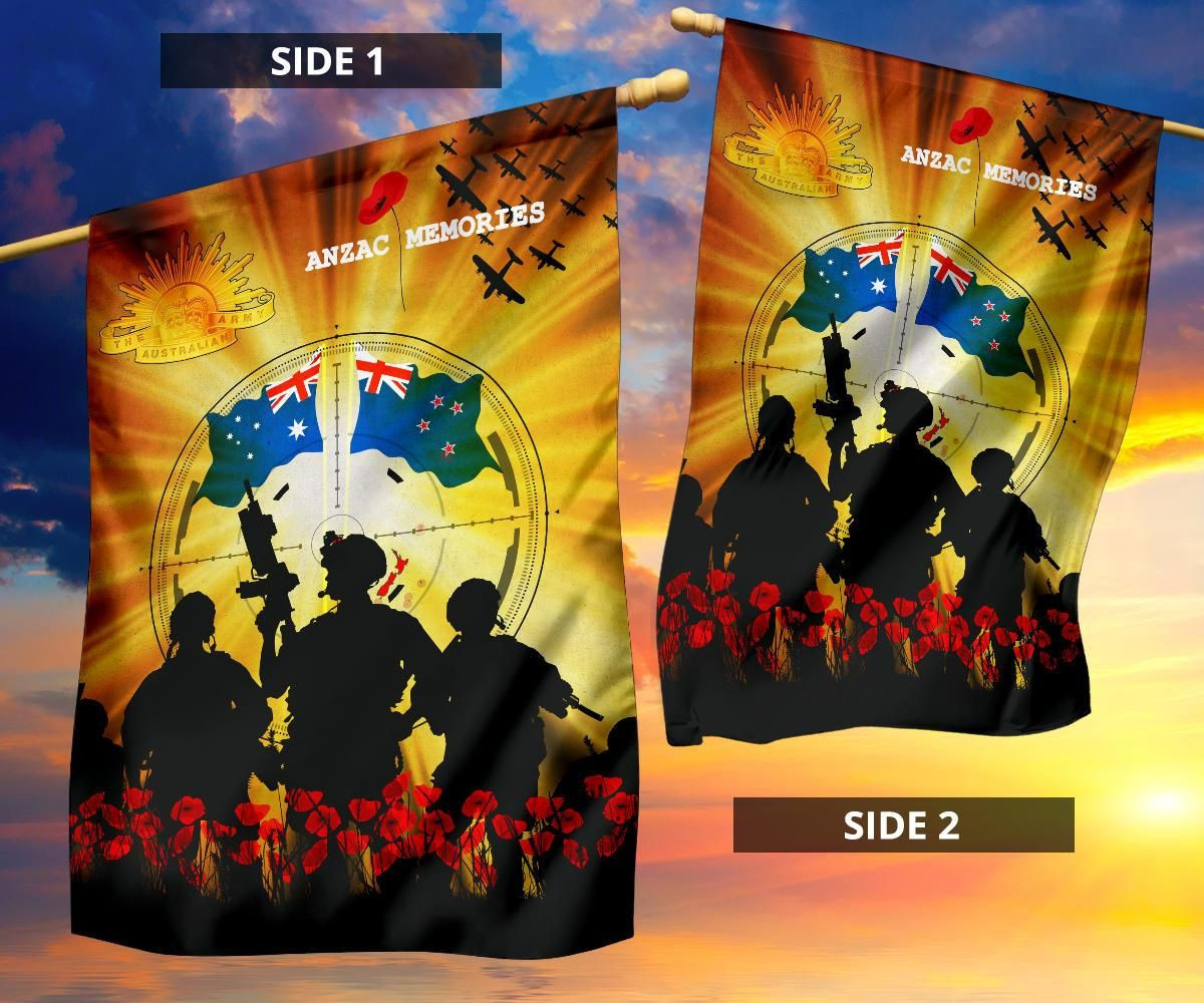 Australia And New Zealand Anzac Day Flag - Anzac Memories Ver1
