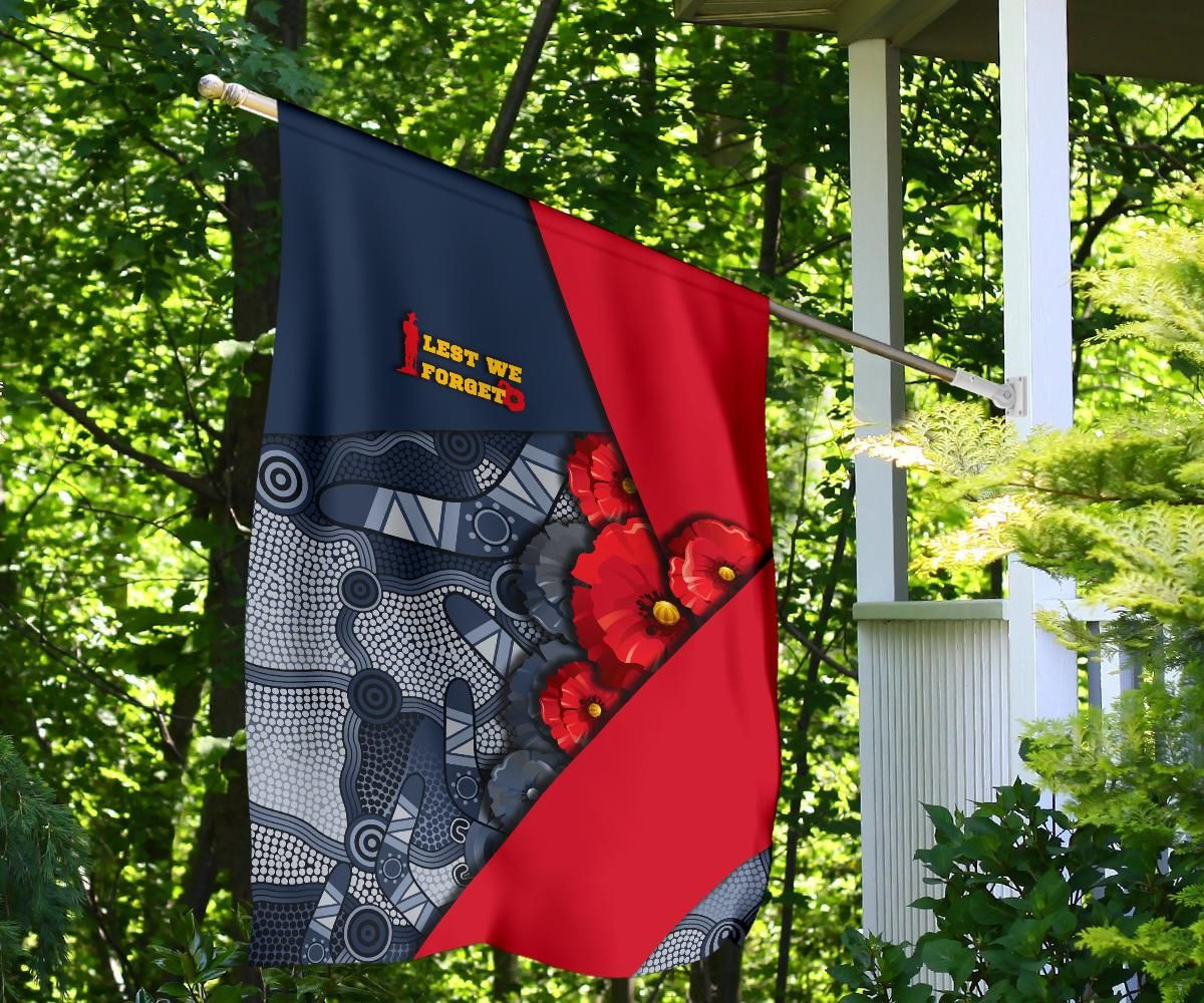 Australia Anzac Day Flag - Anzac Day with Aboriginal Patterns