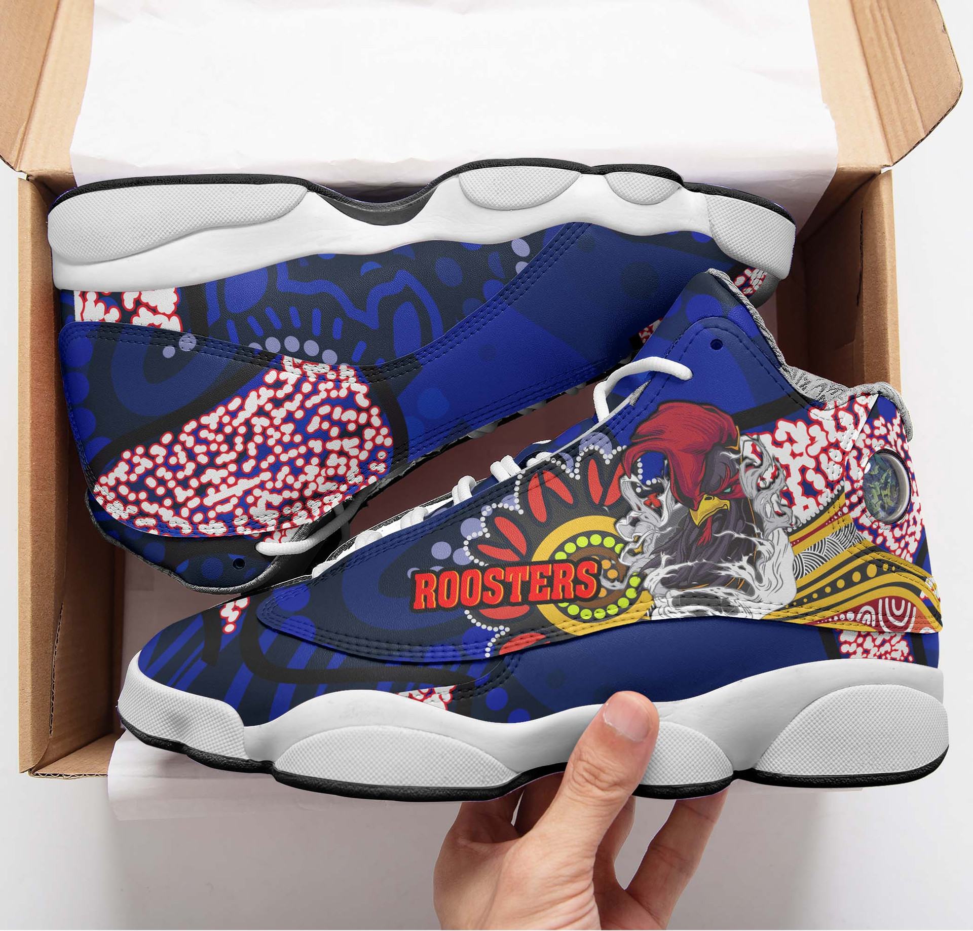 Sydney Roosters High Top Basketball Shoes J 13 - Angry Rooster with ...