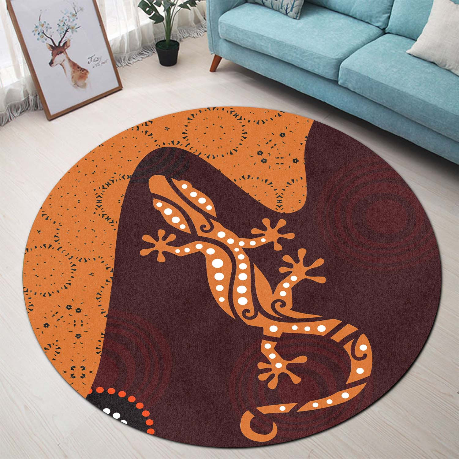 Australia Aboriginal Round Rug - Aboriginal Dot Painting Dreaming ...