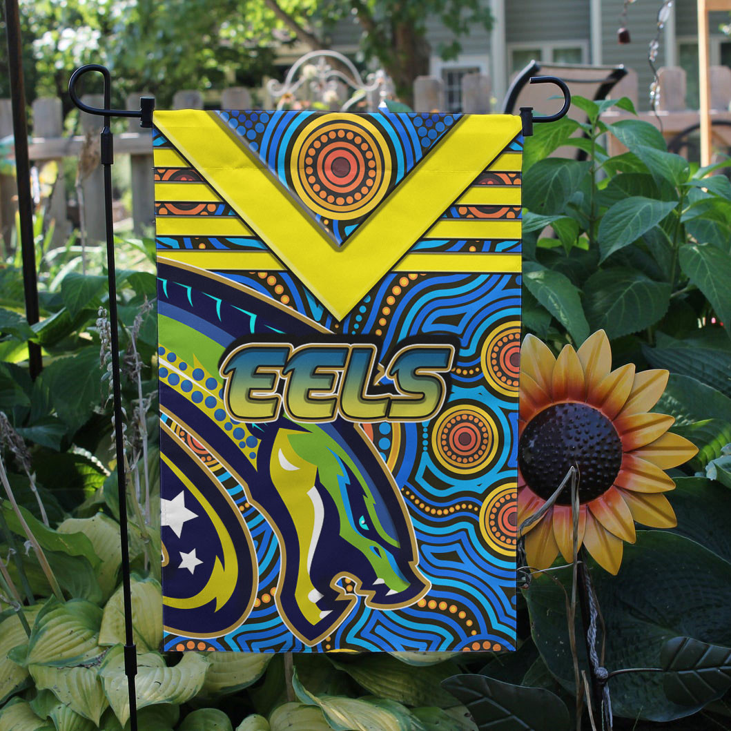 Parramatta Eels Flag - Electric Eel With Aboriginal Inspired Patterns Flag