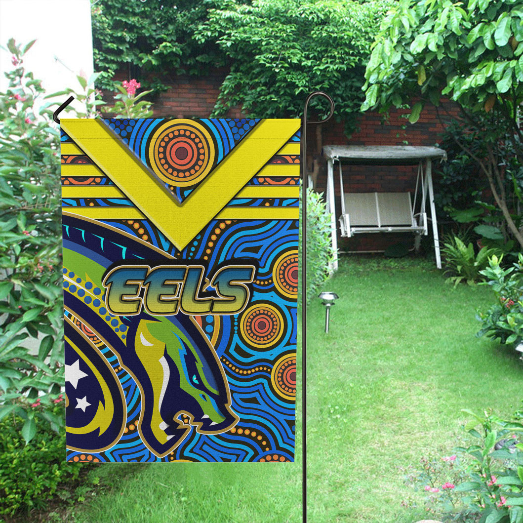 Parramatta Eels Flag - Electric Eel With Aboriginal Inspired Patterns Flag