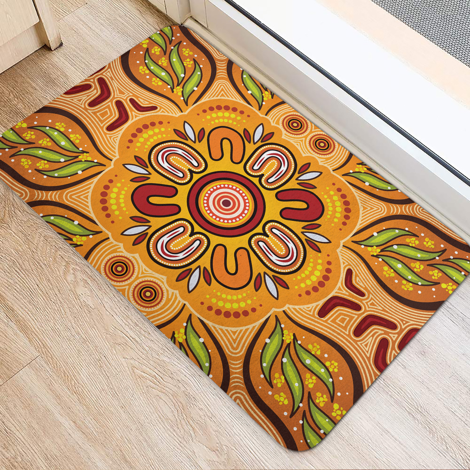 Australia Aboriginal Inspired Door Mat - Aboriginal Art Background With ...