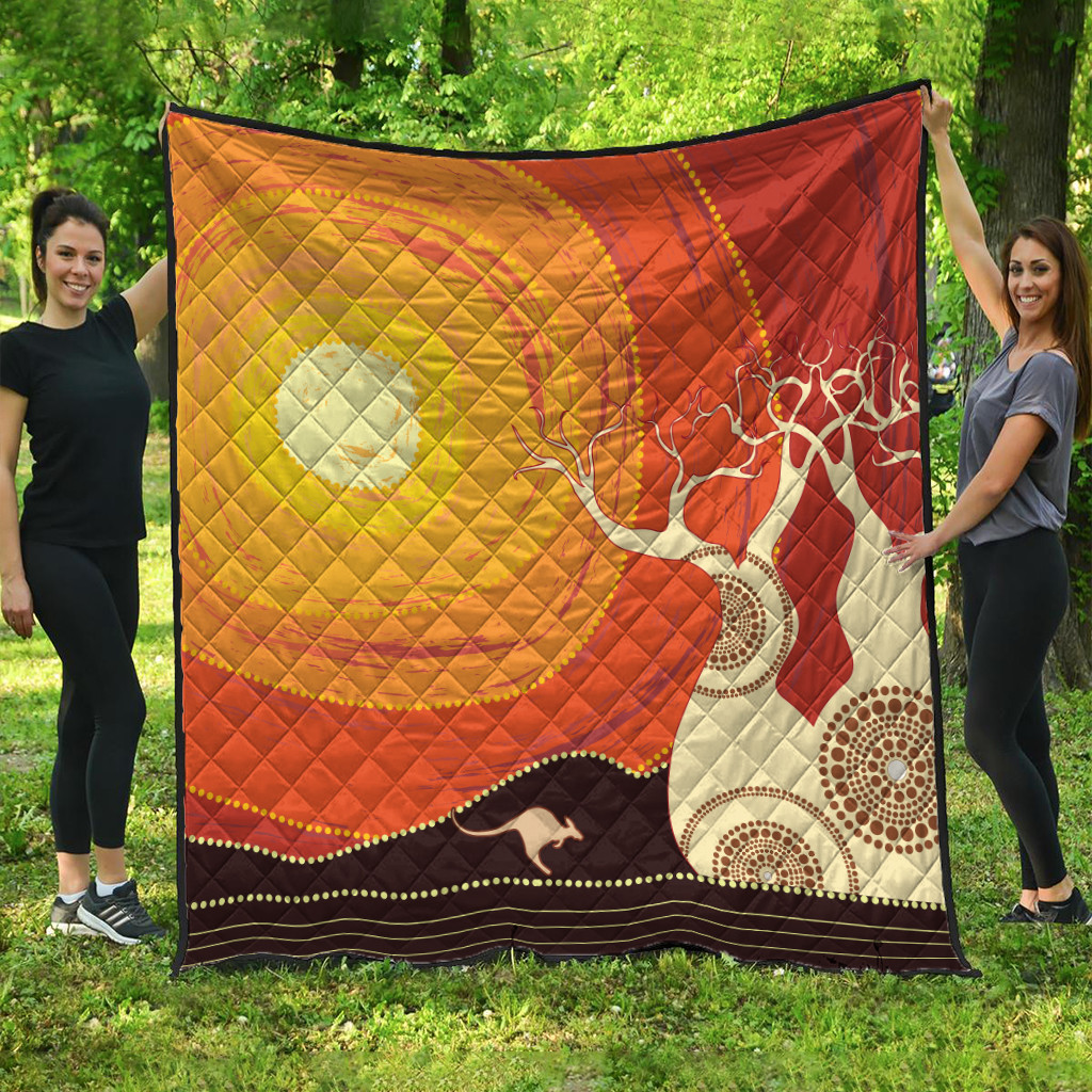 Australia Aboriginal Inspired Quilt - Aboriginal Boab Tree Vector ...