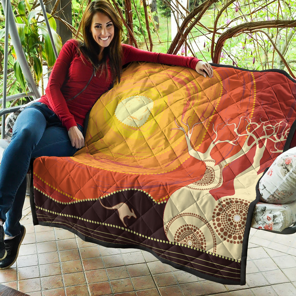 Australia Aboriginal Inspired Quilt - Aboriginal Boab Tree Vector ...