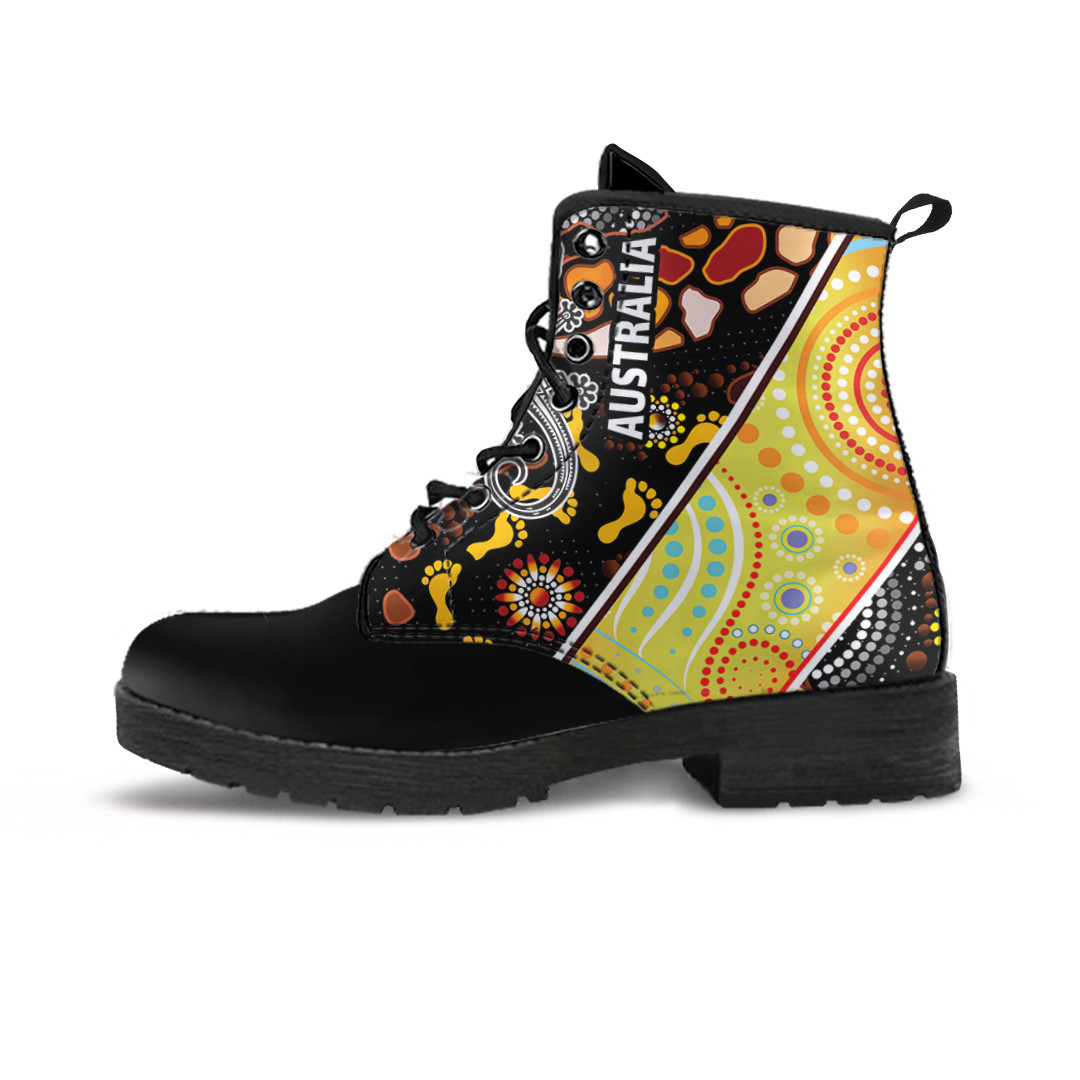 Australia Aboriginal Inspired Leather Boots - Aotearoa and Australia ...