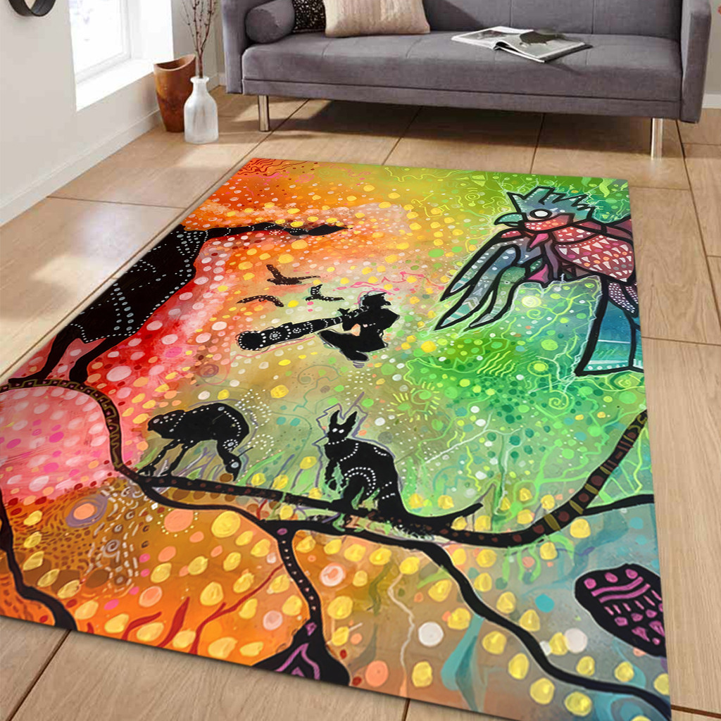 Australia Aboriginal Area Rug - The Dream Time Spiritual Colourful ...