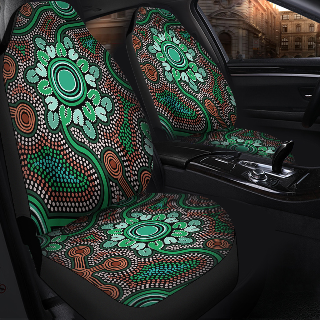 Australia Aboriginal Car Seat Covers - Aboriginal Green Dot Art ...
