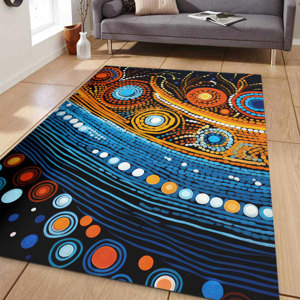 Australia Dreaming Aboriginal Area Rug - Aboriginal Dot Painting Art ...